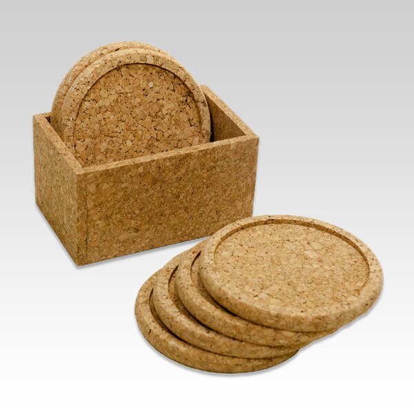 Round Cork Coasters - Boxed Set