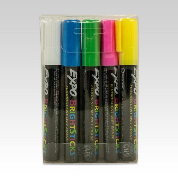 Fluorescent Wet Erase Markers - Set of 5
